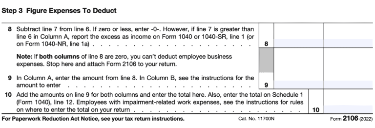 IRS Form 2106 Instructions - Employee Business Expenses