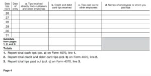 IRS Form 4070-A Instructions - Employee's Daily Record of Tips