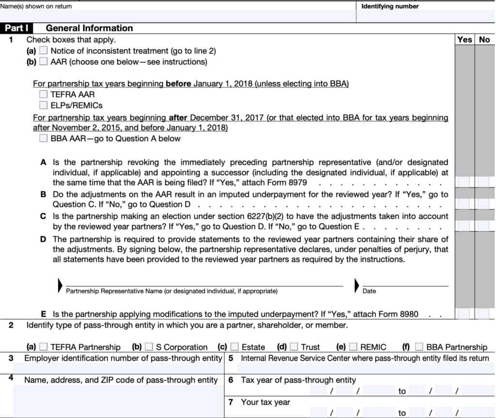 IRS Form 8082 Instructions - Reporting Inconsistent or AAR Items