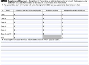 IRS Form 8594 Instructions - Asset Acquisition Statement