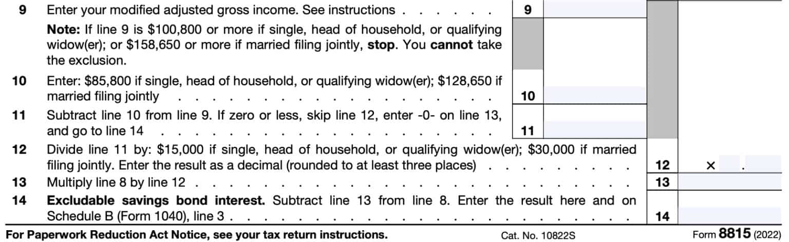 IRS Form 8815 Instructions - Tax-Free Savings Bonds for College