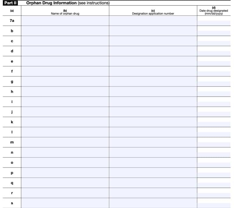 IRS Form 8820 Instructions - Orphan Drug Credit