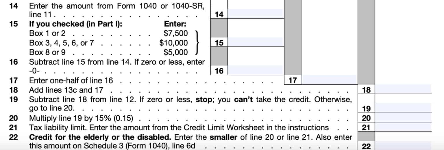 IRS Schedule R Instructions - Credit for the Elderly or Disabled