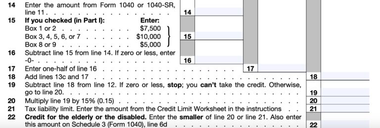 IRS Schedule R Instructions - Credit for the Elderly or Disabled