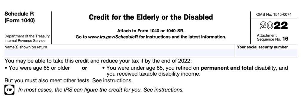 IRS Schedule R Instructions - Credit for the Elderly or Disabled