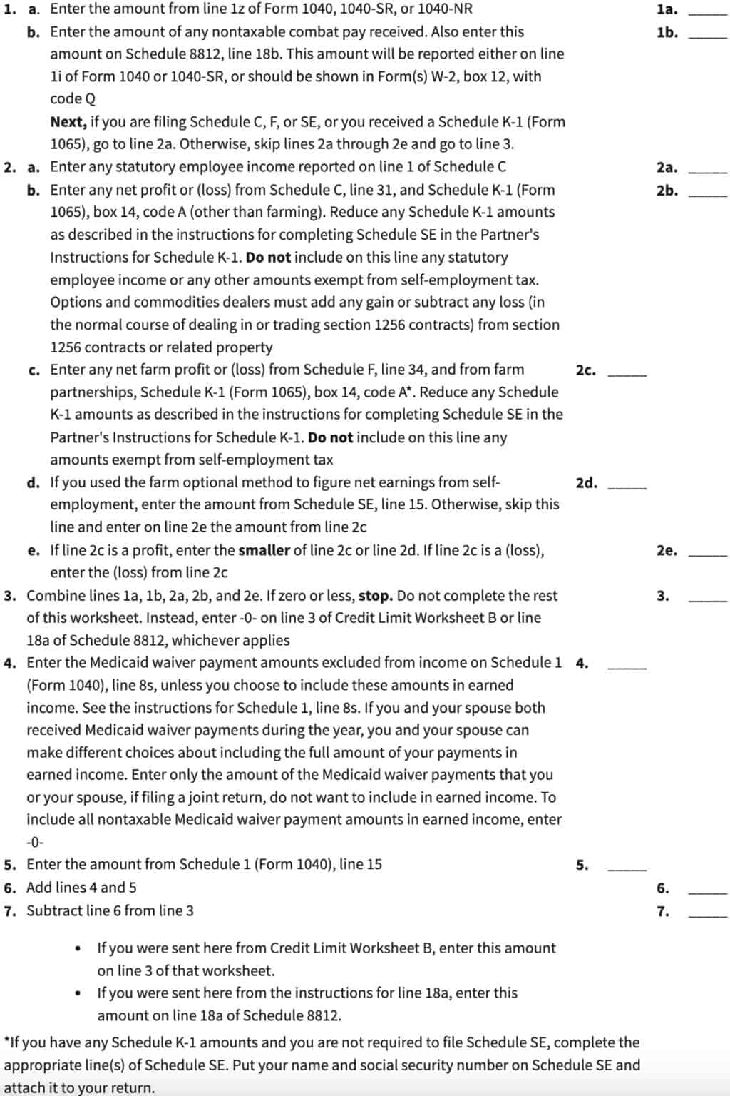 Schedule 8812 Instructions - Credits for Qualifying Dependents