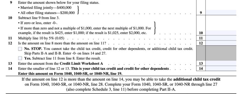 Schedule 8812 Instructions - Credits for Qualifying Dependents