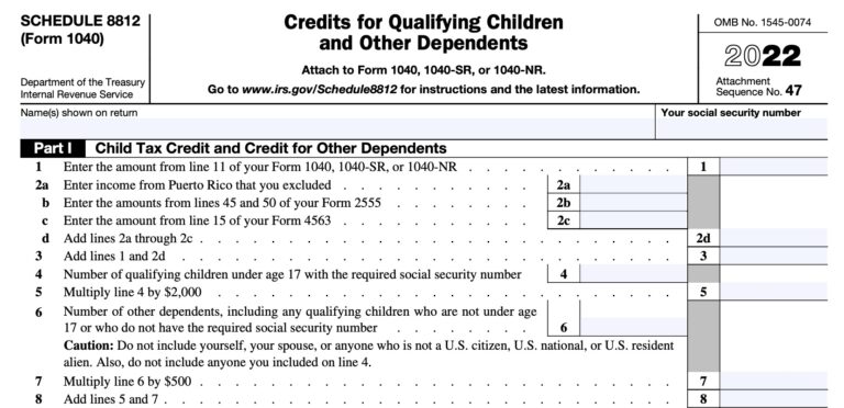 Schedule 8812 Instructions - Credits for Qualifying Dependents