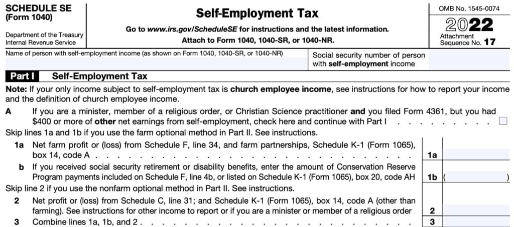 IRS Schedule SE Instructions - Self-Employment Tax
