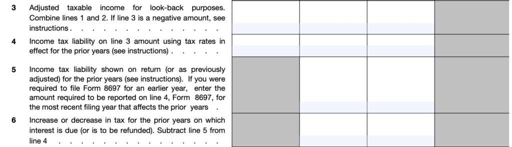 IRS Form 8697 Instructions - Interest Under the Look-Back Method