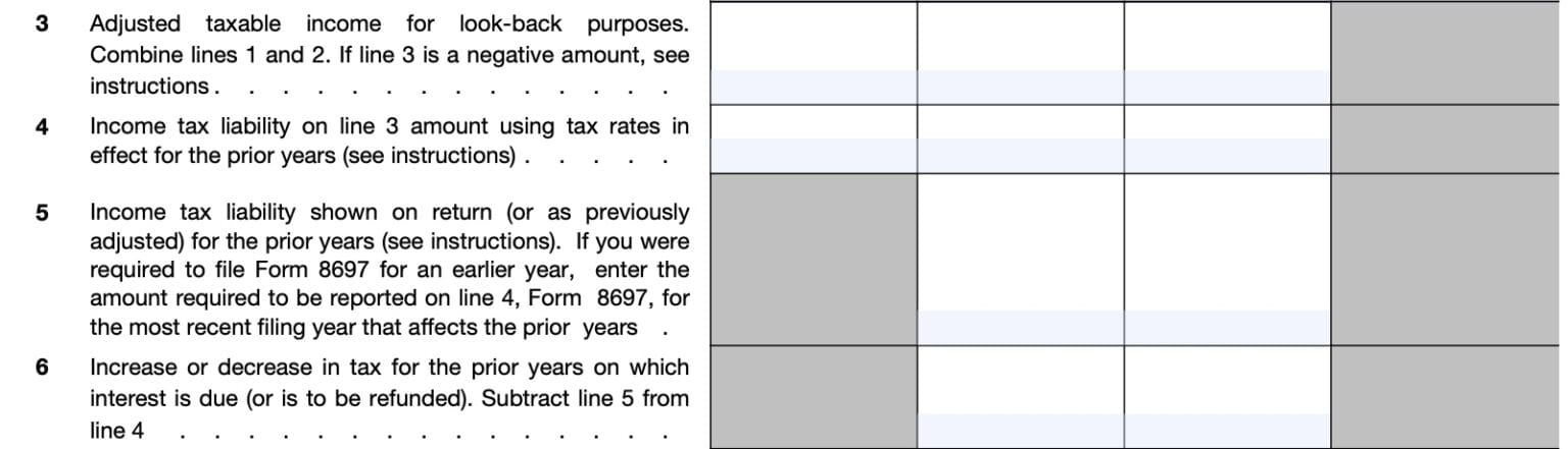 IRS Form 8697 Instructions - Interest Under the Look-Back Method