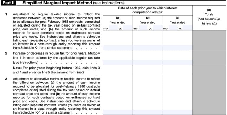 IRS Form 8697 Instructions - Interest Under the Look-Back Method