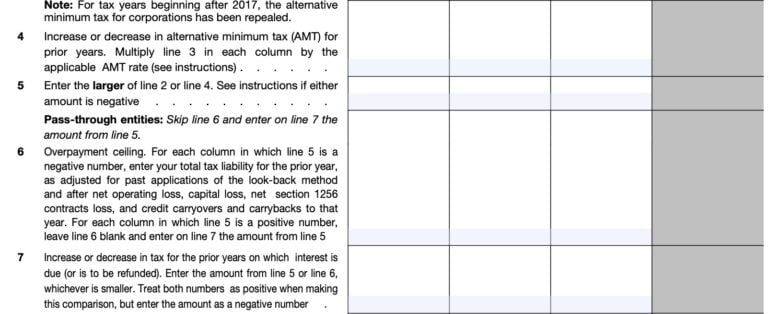 IRS Form 8697 Instructions - Interest Under the Look-Back Method