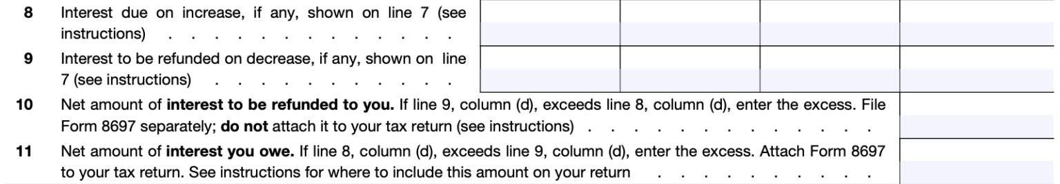 IRS Form 8697 Instructions - Interest Under the Look-Back Method