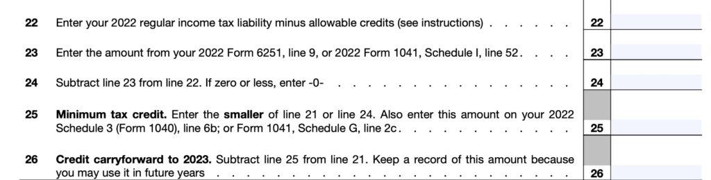 IRS Form 8801 Instructions - Credit for Prior Year Minimum Tax