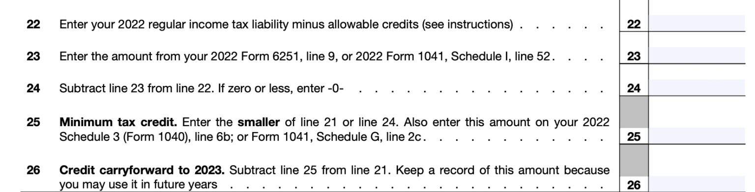 IRS Form 8801 Instructions - Credit for Prior Year Minimum Tax
