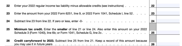 IRS Form 8801 Instructions - Credit for Prior Year Minimum Tax