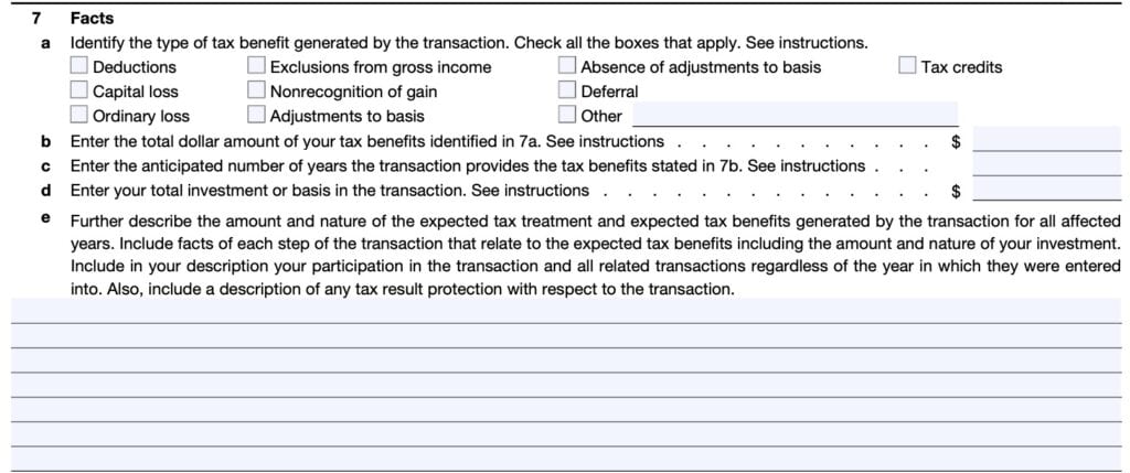 IRS Form 8886 Instructions -Reportable Transaction Disclosure