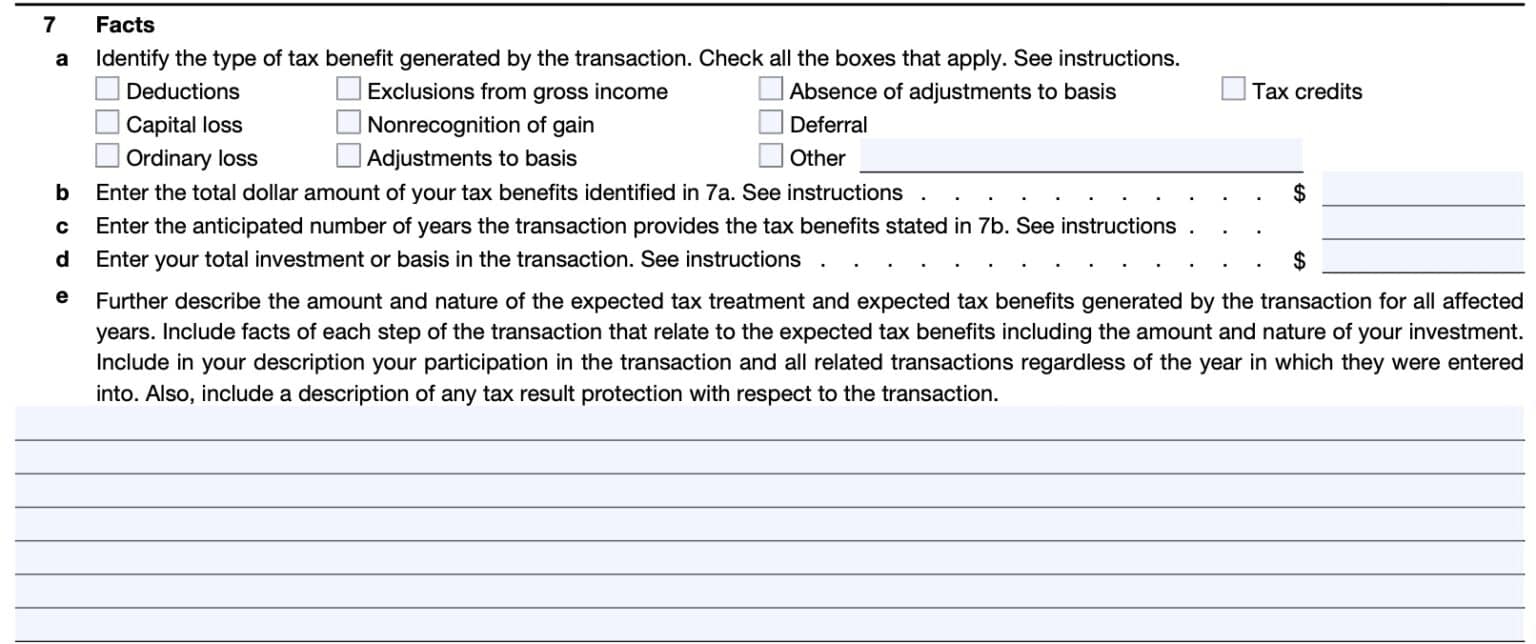 IRS Form 8886 Instructions -Reportable Transaction Disclosure