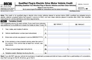 IRS Form 8936 Instructions - Qualifying Electric Vehicle Tax Credits