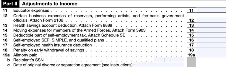 IRS Schedule 1 Instructions - Additional Income & AGI Adjustments