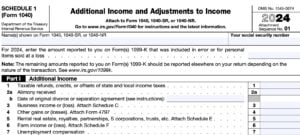 IRS Schedule 1 Instructions - Additional Income & AGI Adjustments