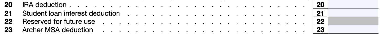 IRS Schedule 1 Instructions - Additional Income & AGI Adjustments
