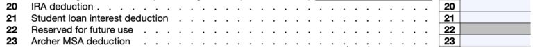 IRS Schedule 1 Instructions - Additional Income & AGI Adjustments