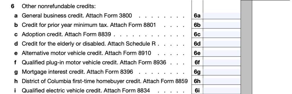 IRS Schedule 3 Instructions - Additional Credits & Payments