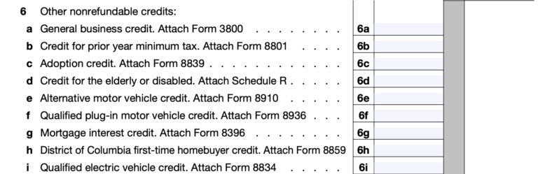 IRS Schedule 3 Instructions - Additional Credits & Payments