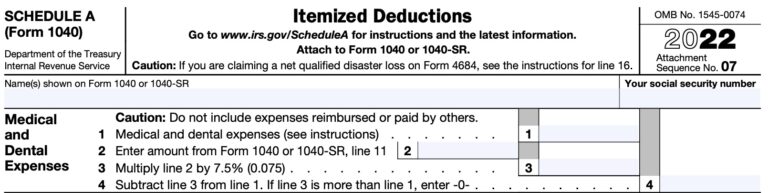 IRS Schedule A Instructions - Itemized Deductions