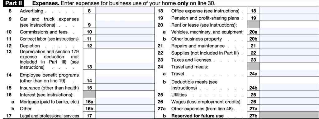 IRS Schedule C Instructions - Business Profit or Loss