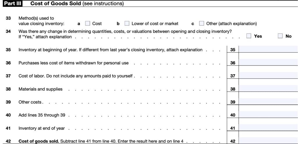 IRS Schedule C Instructions - Business Profit or Loss
