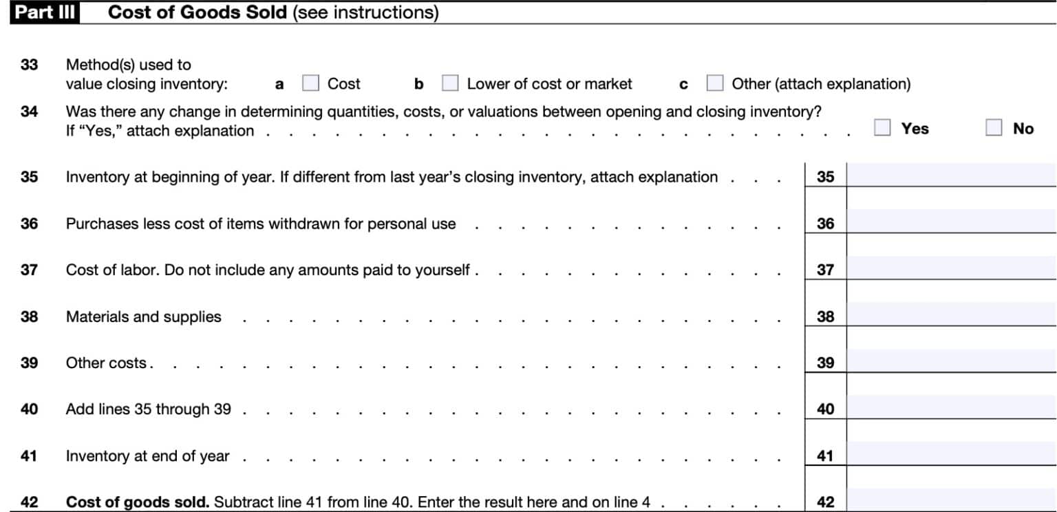 IRS Schedule C Instructions - Business Profit or Loss