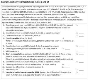 IRS Schedule D Instructions - Capital Gains And Losses