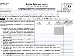 IRS Schedule D Instructions - Capital Gains And Losses
