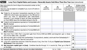 IRS Schedule D Instructions - Capital Gains And Losses