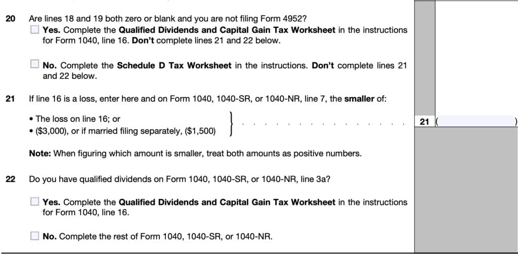 IRS Schedule D Instructions - Capital Gains And Losses