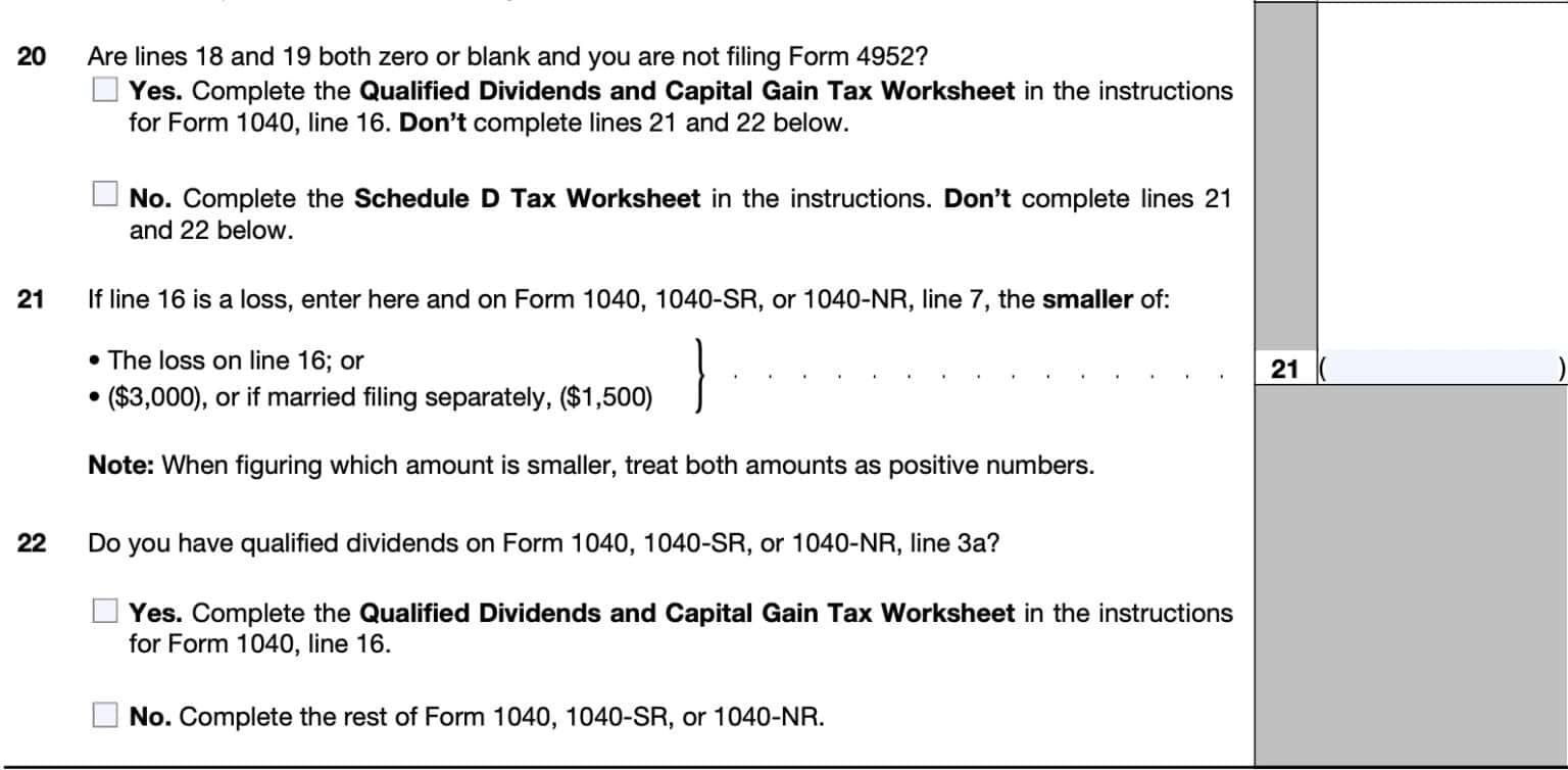 IRS Schedule D Instructions - Capital Gains And Losses
