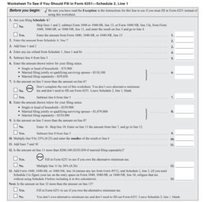 IRS Schedule 2 Instructions - Additional Taxes