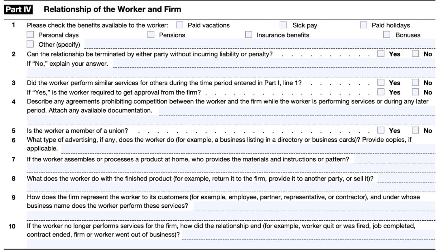 IRS Form SS-8 Instructions - IRS Determination of Worker Status