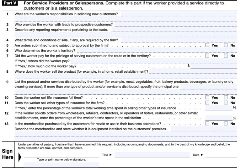 IRS Form SS-8 Instructions - IRS Determination of Worker Status