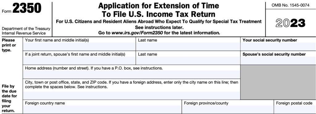 IRS Form 2350 Instructions: Tax Extension For Taxpayers Abroad