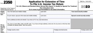 IRS Form 2350 Instructions: Tax Extension For Taxpayers Abroad