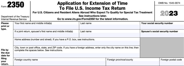 IRS Form 2350 Instructions: Tax Extension For Taxpayers Abroad