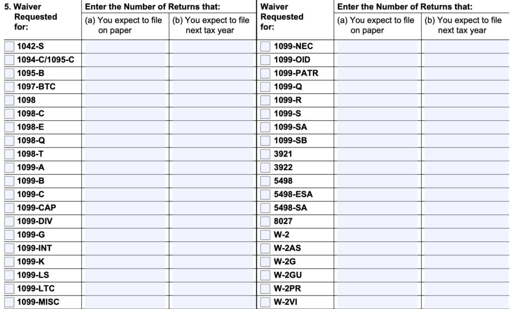 IRS Form 8508 Instructions - Waiver for Information Returns