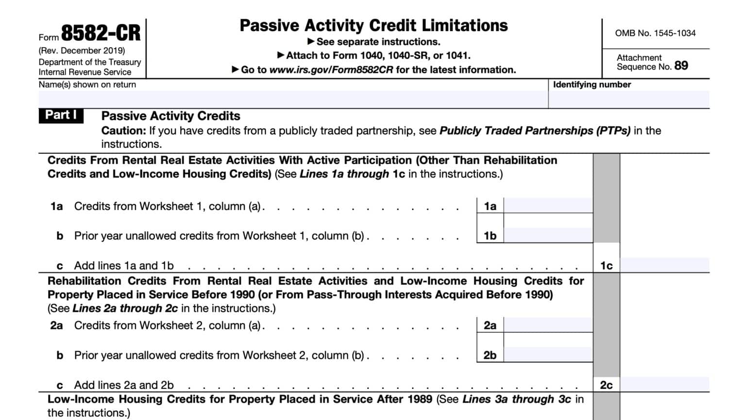IRS Form 461 Instructions - Limitation on Business Losses