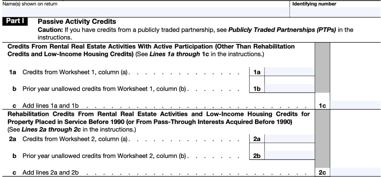 IRS Form 8582-CR Instructions - Passive Activity Credit Limits