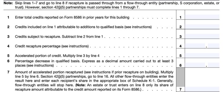 IRS Form 8611 Instructions -Low-Income Housing Credit Recapture