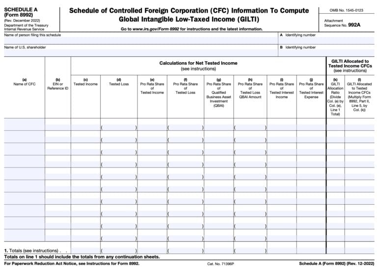 IRS Form 8992 Instructions - Calculating GILTI